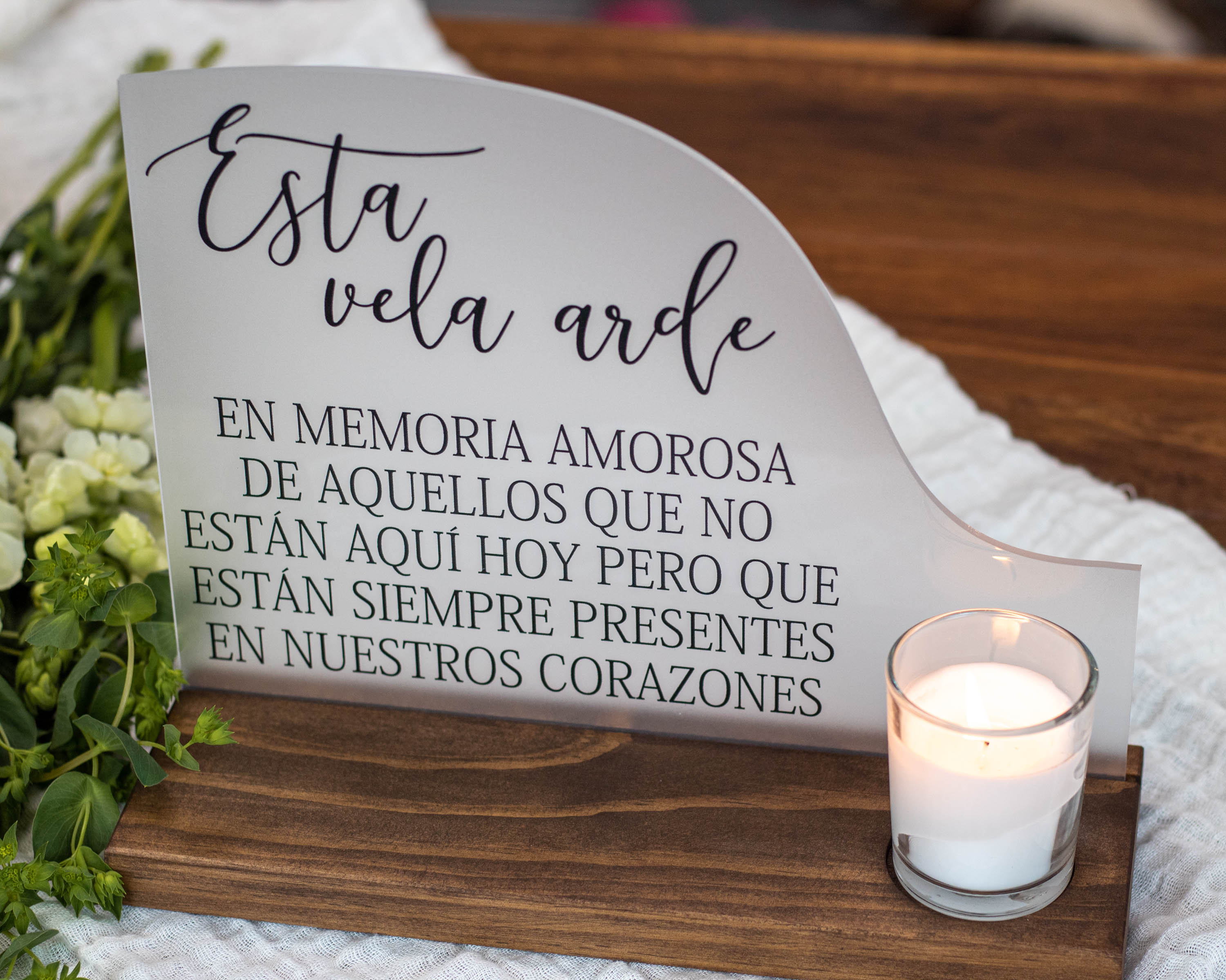 Spanish Memorial Candle: Wedding Remembrance Plaque - Etsy
