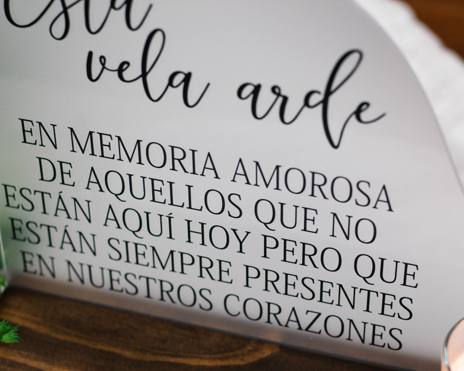 Spanish Memorial Candle: Wedding Remembrance Plaque - Etsy