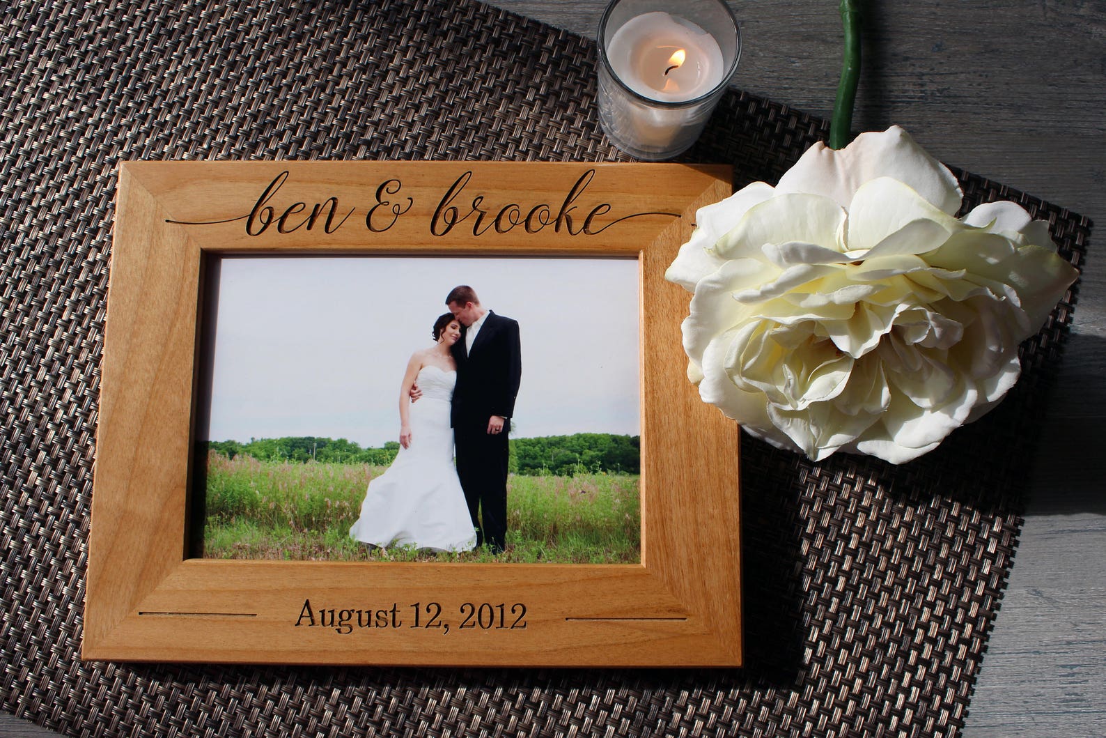 Wedding Photo Frame Personalized Picture Frame Engraved | Etsy