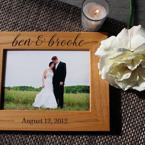 Wedding Photo Frame - Personalized Picture Frame - Engraved Picture ...