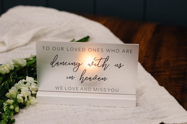 Wedding Memorial Sign Dancing With Us in Heaven Memorial - Etsy