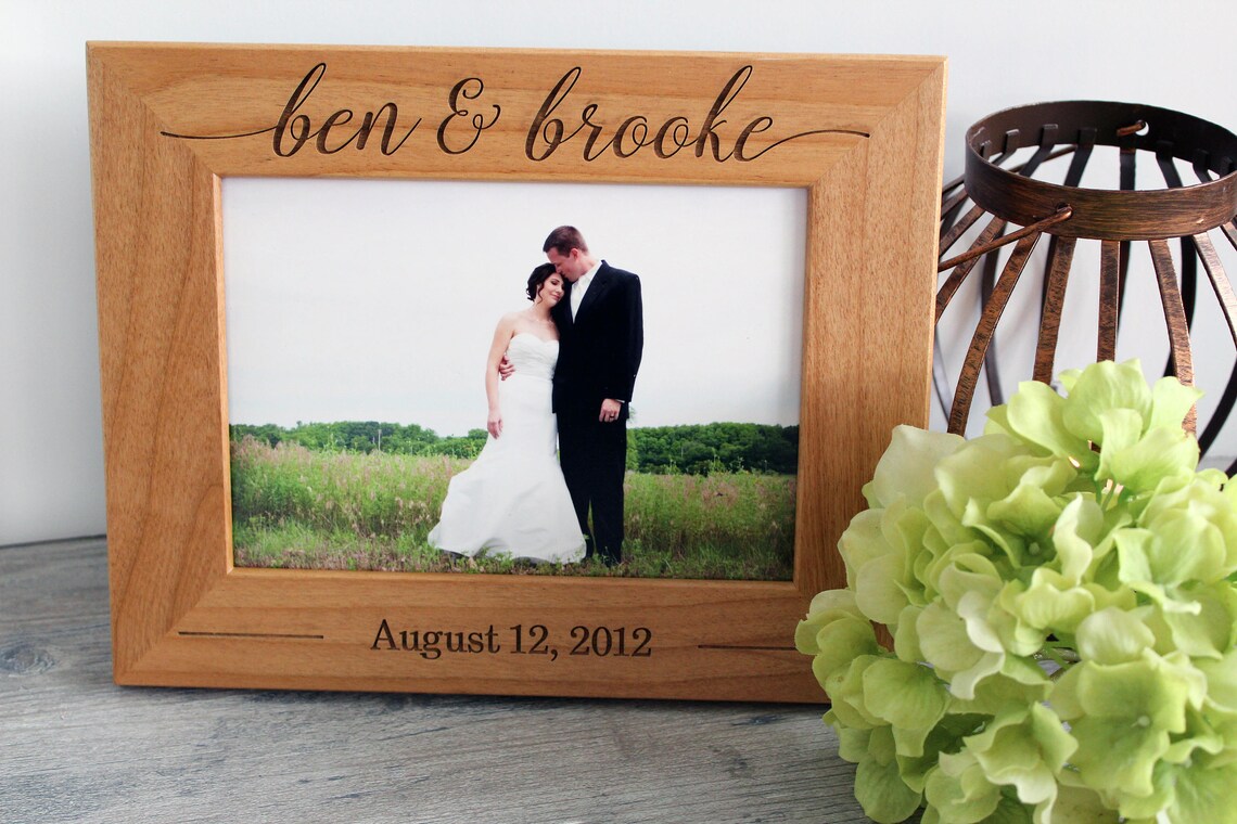 Wedding Photo Frame Personalized Picture Frame Engraved | Etsy