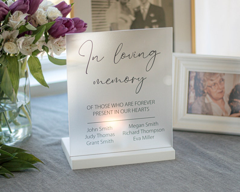 In Loving Memory Sign Customized With Names Wedding Memorial - Etsy