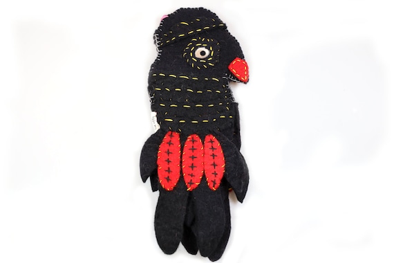 Red Tail Black Cockatoo Felt Hand Puppet - Etsy Australia