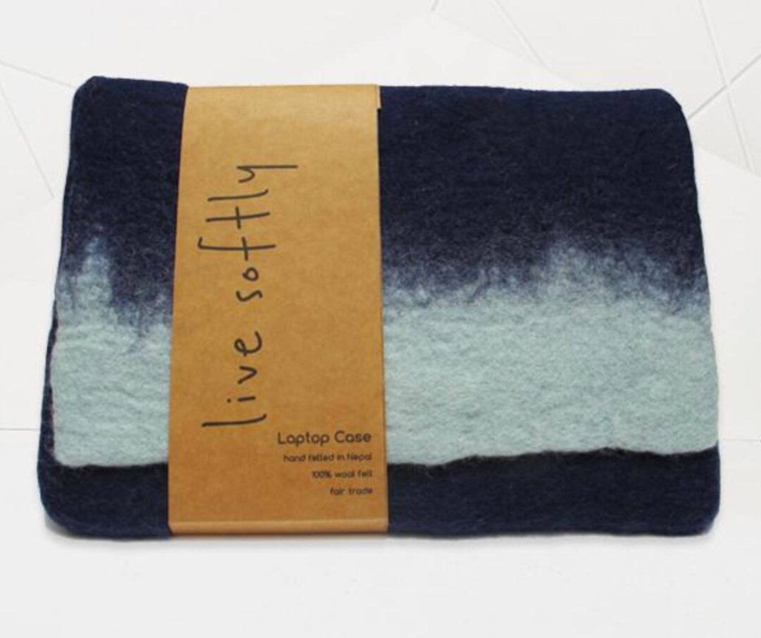 Hand Felted Wool Laptop Case - Blue Ombre - Sizes: Small/medium/large ...