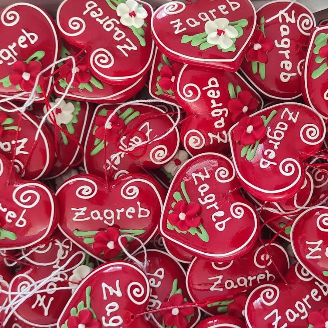 Mini Licitar Heart Zagreb – Handmade Croatian Souvenir – Folk Heart ...