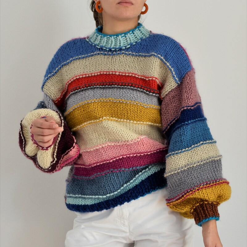 Hand Knit Sweater - Etsy