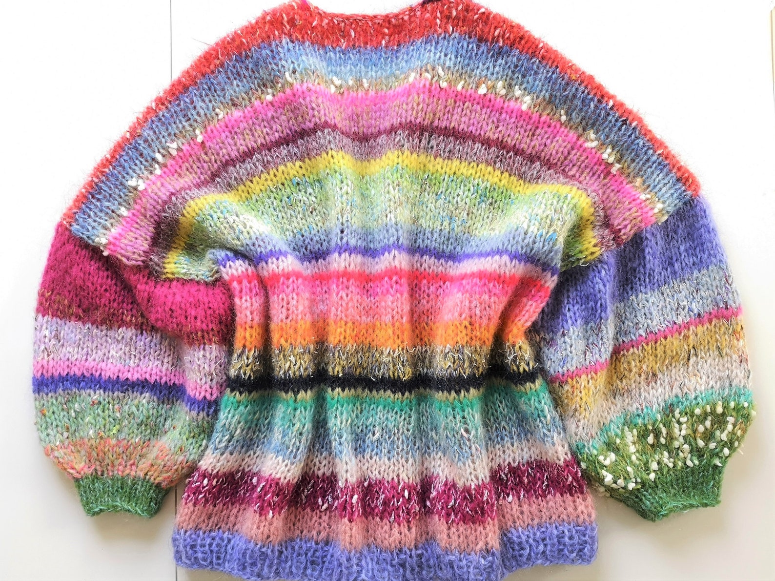To Orderhot Mohair Cardigan,multicolored Composition,technicolor Mohair ...