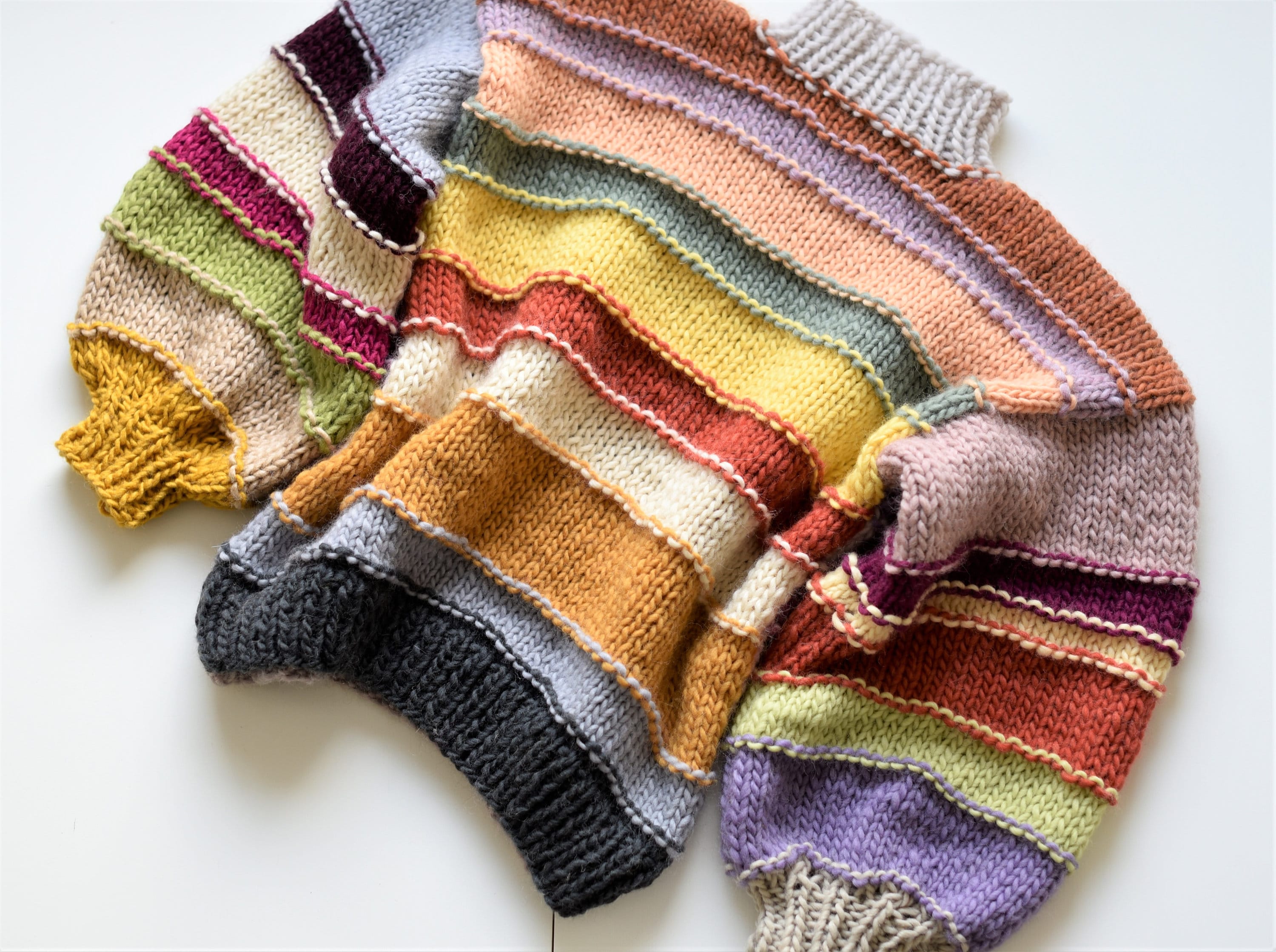 Ready to Go HELLO Merino Wool Sweater Striped Hand Knit Sweater ...