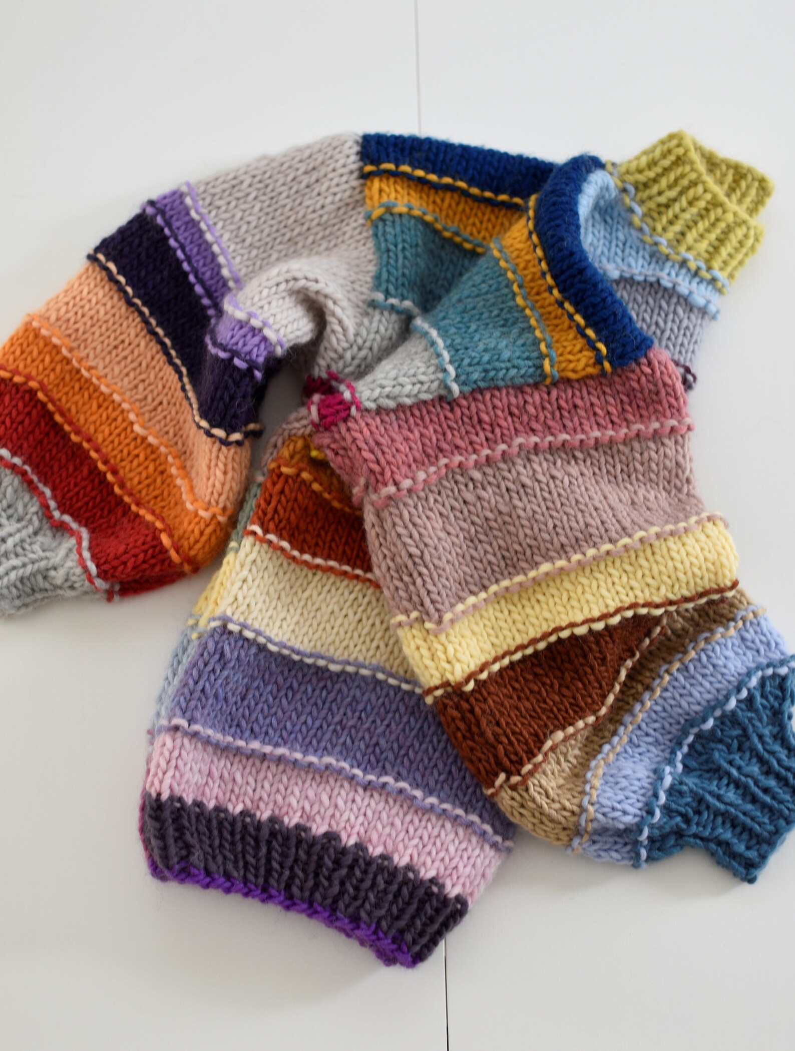 TO ORDER Wool Sweater,hand Knit Sweater,wool Knit Cardigan,multicolor ...