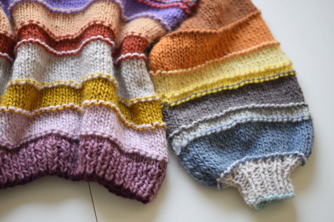 TO ORDER Wool Sweater,hand Knit Sweater,wool Knit Cardigan,multicolor ...