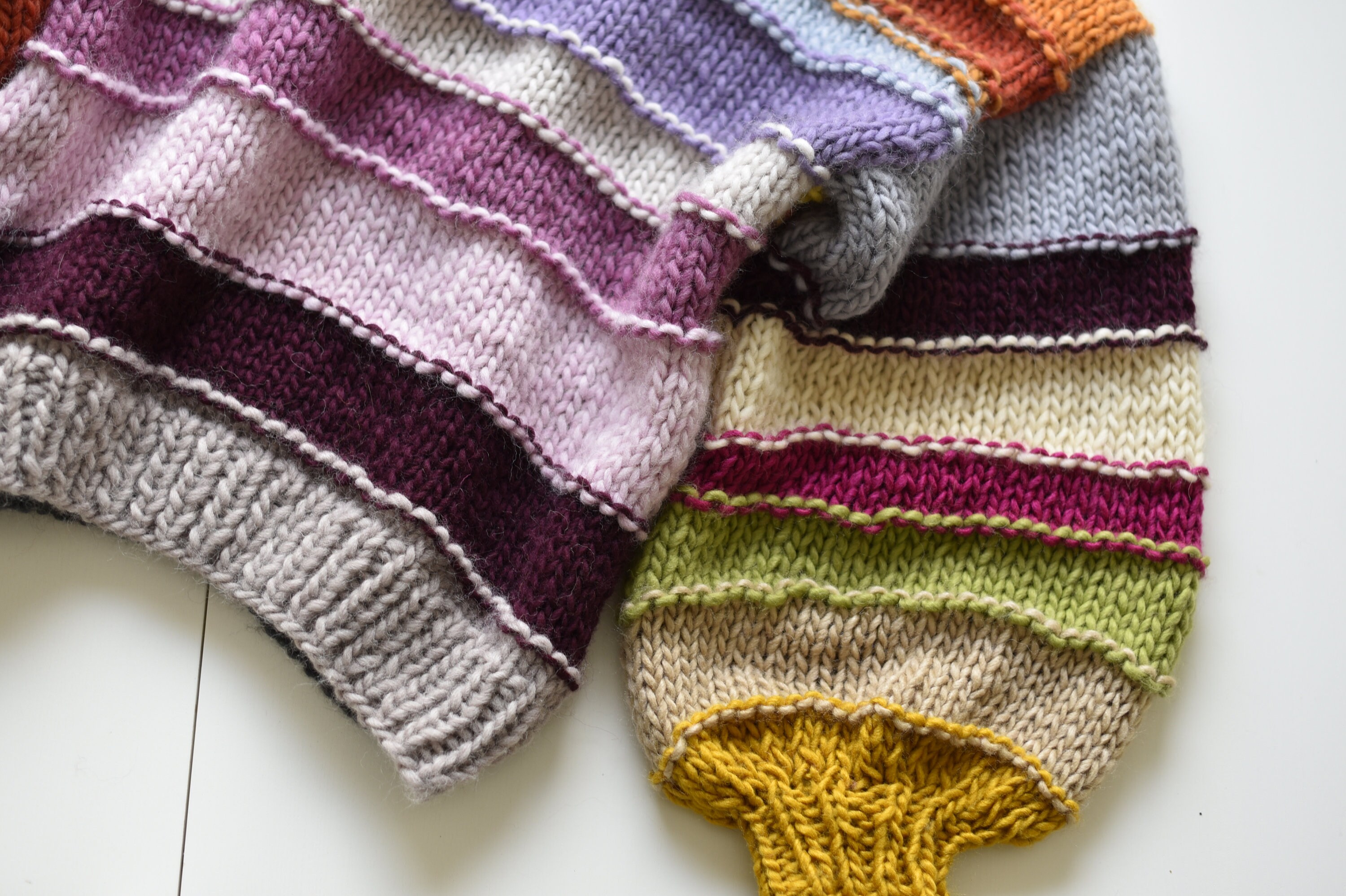 Ready to Go HELLO Merino Wool Sweater Striped Hand Knit Sweater ...