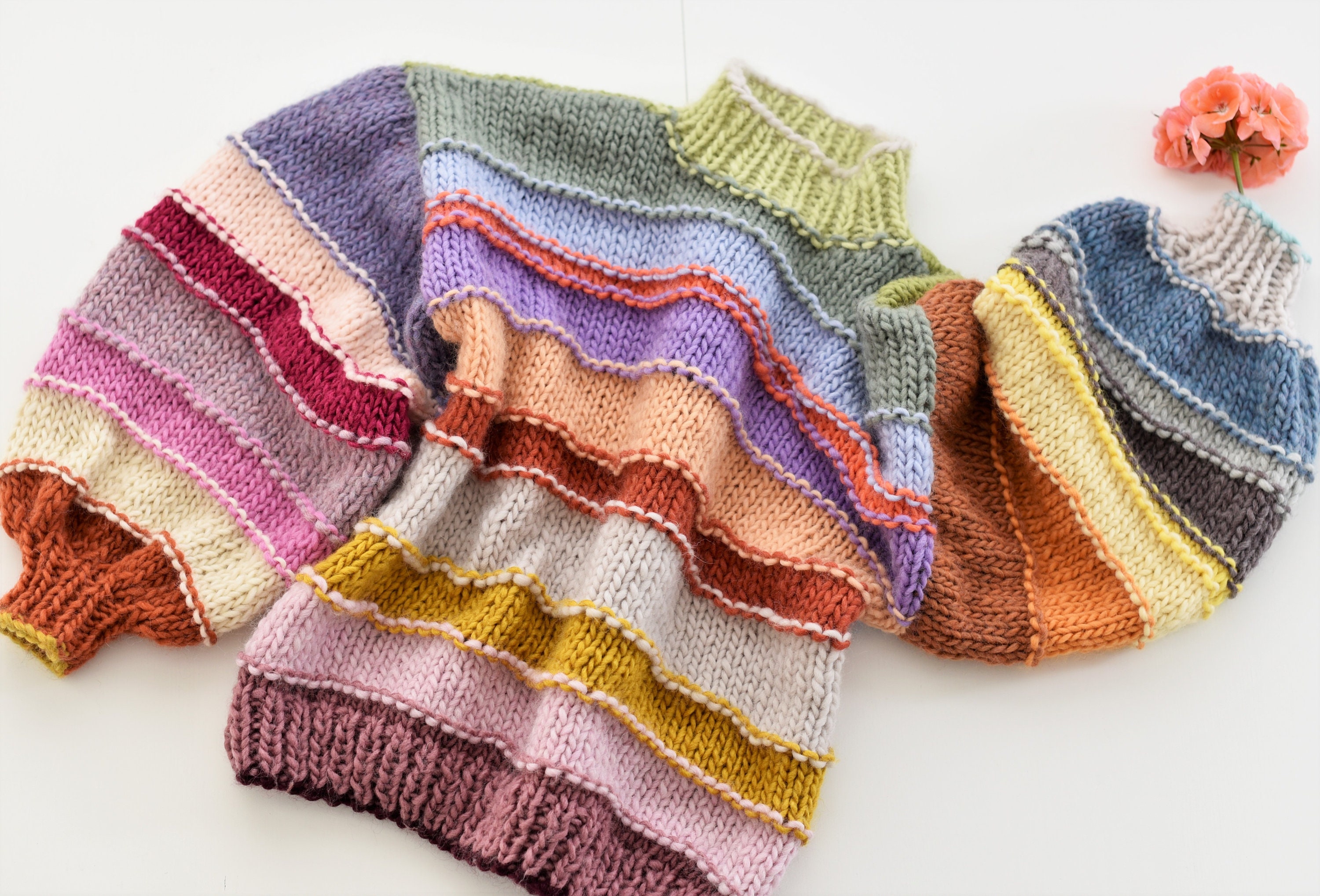 TO ORDER Wool Sweater,hand Knit Sweater,wool Knit Cardigan,multicolor ...