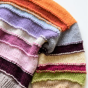 Ready to Go! HELLO Merino Wool Sweater Striped Hand Knit Sweater ...