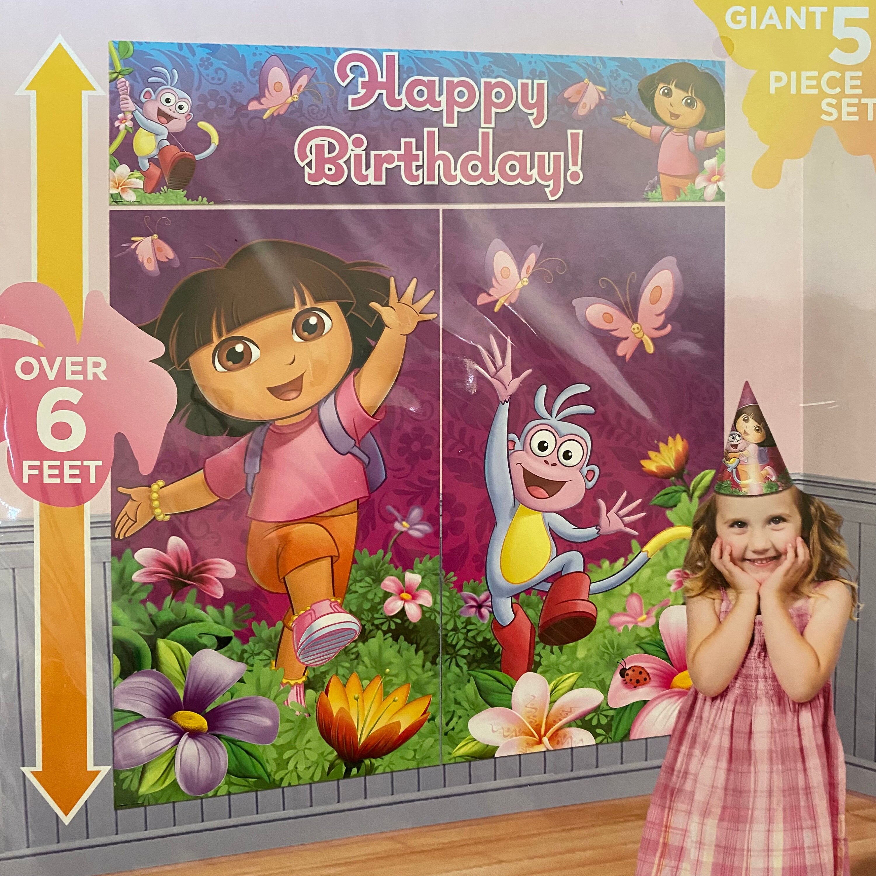Happy Birthday Giant Dora the Explorer Scene Setter Party Wall ...