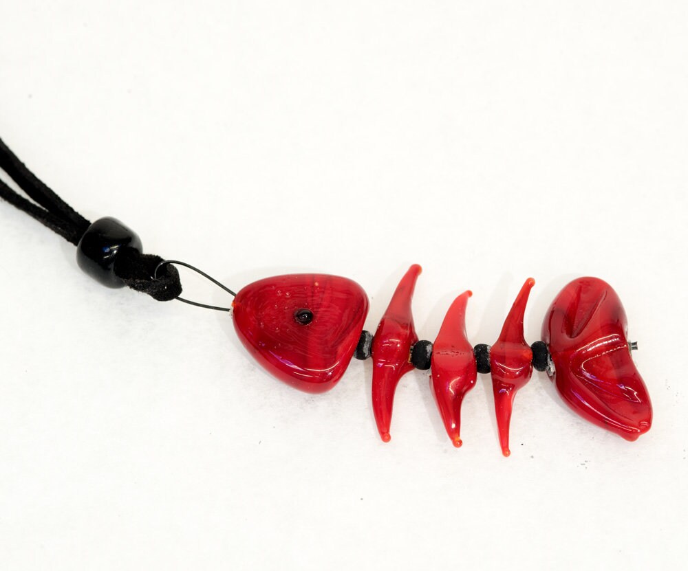 Murano Glass Jewel Fishbone Adjustable Cord Funny Jewel - Etsy