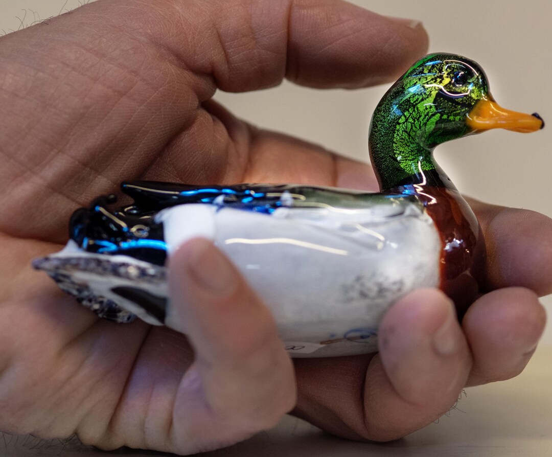Duck in Murano Glass. Realistic Realization in Glass Multicoloured ...