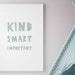 Kind Smart Important Print Motivational Quote Wall Art for Toddler Room ...