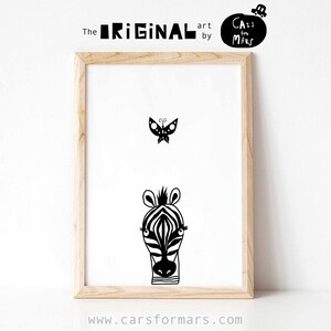 Zebra Nursery Print in Black and White for Kids Room Decor, Safari ...