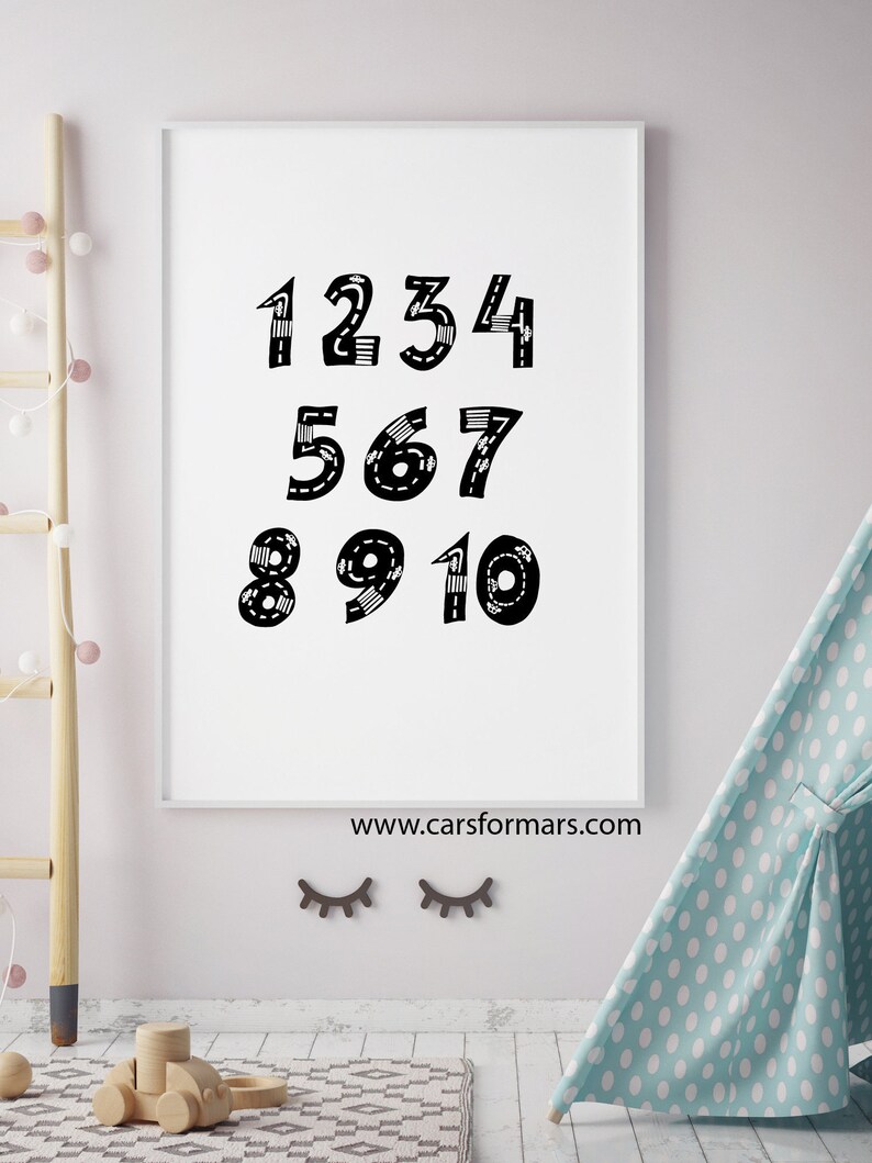 Numbers Wall Art for Toddler Room Decor Learning Numbers - Etsy