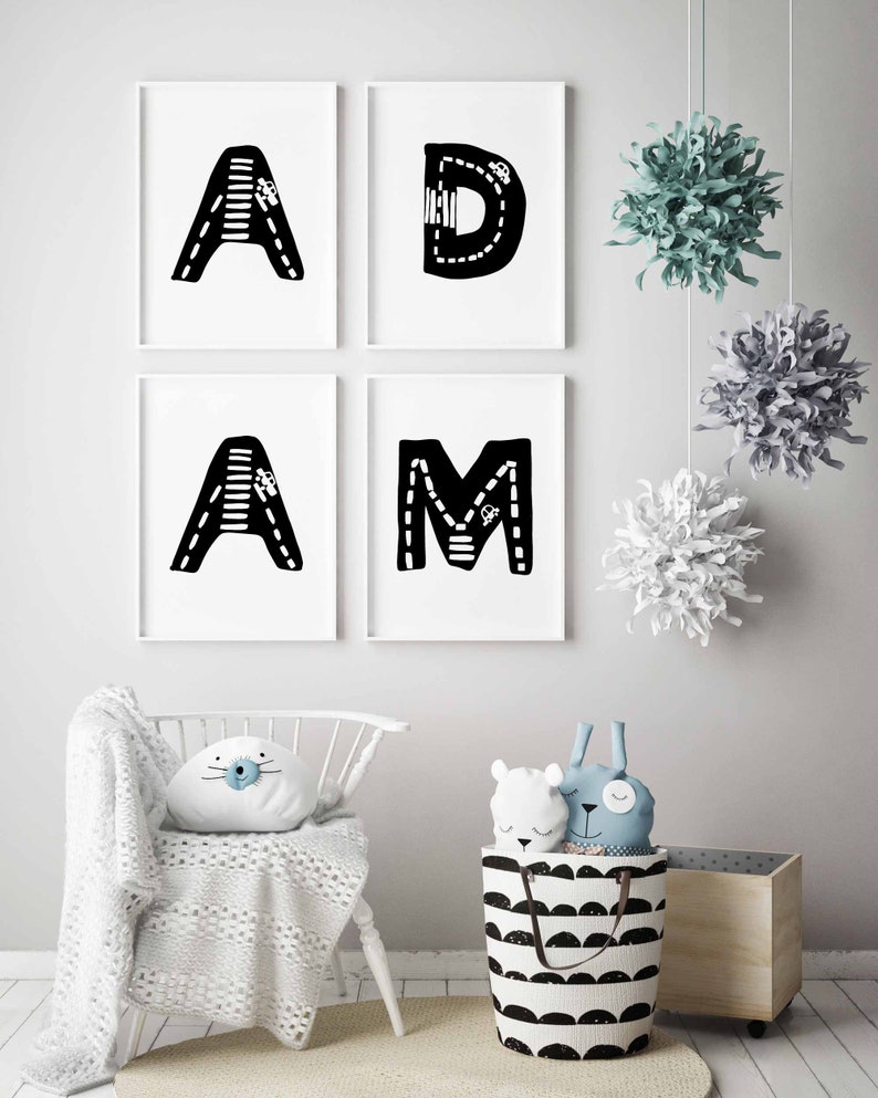 Alphabet Print, Letter D Print for Boys Room Decor, Transportation ...