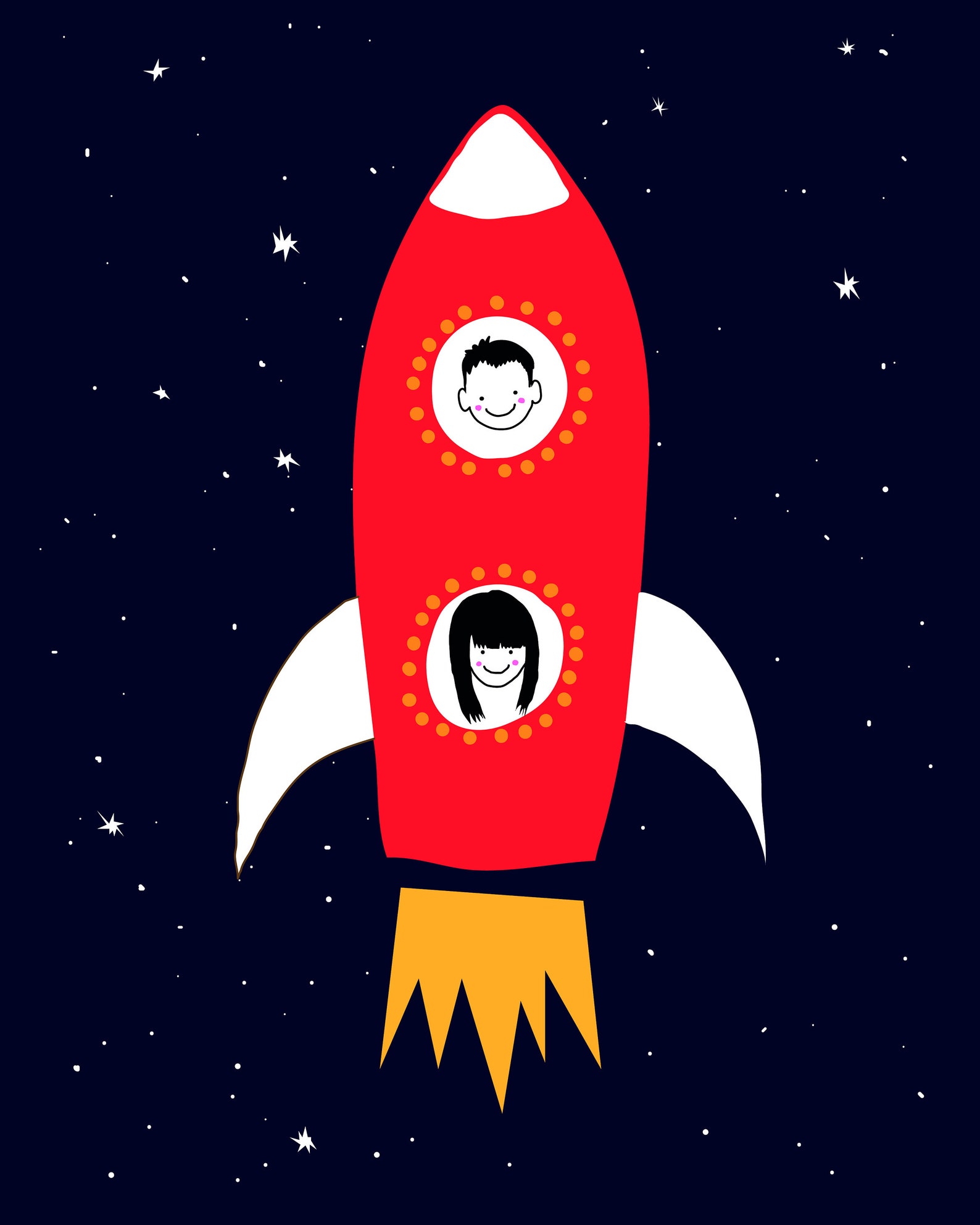 Space Themed Family Portrait Astronaut Family Illustration | Etsy