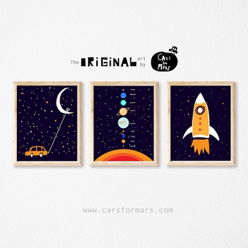 Space Rocket Printable Wall Art Space Nursery Decor Boy Room - Etsy