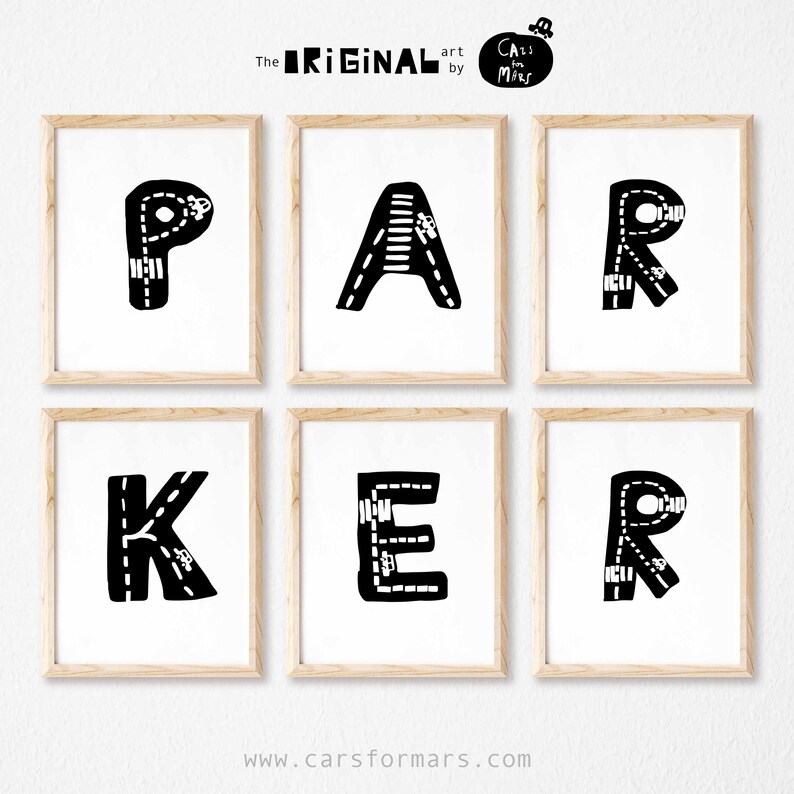 Alphabet Print Letter P Wall Art for Boy Room Decor | Etsy