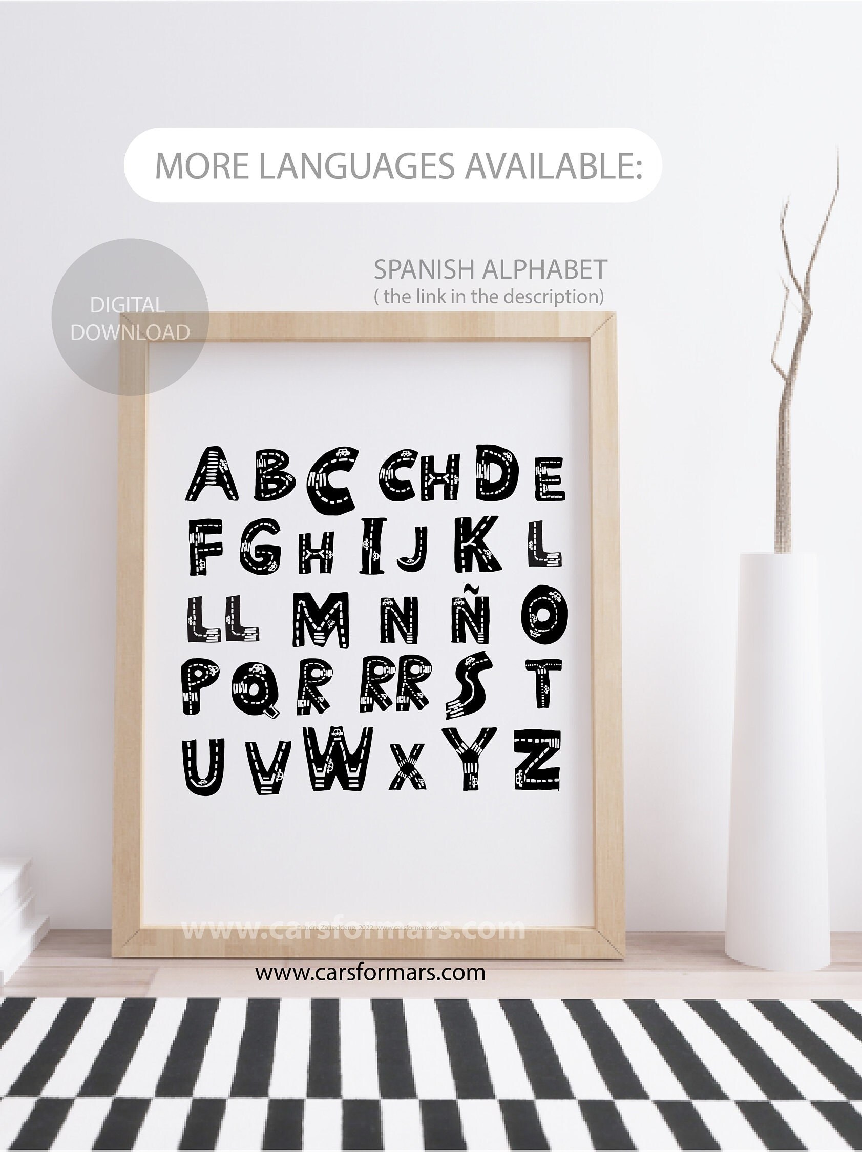Alphabet Poster in Black and White for Toddler Boy Room Decor - Etsy