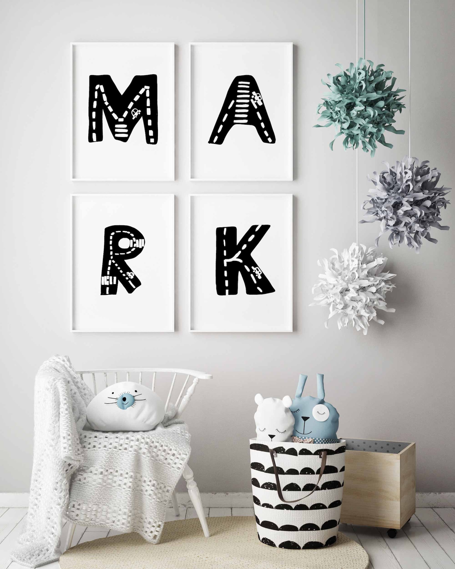 Alphabet Poster Letter M Print for Toddler Boy Room Decor ...