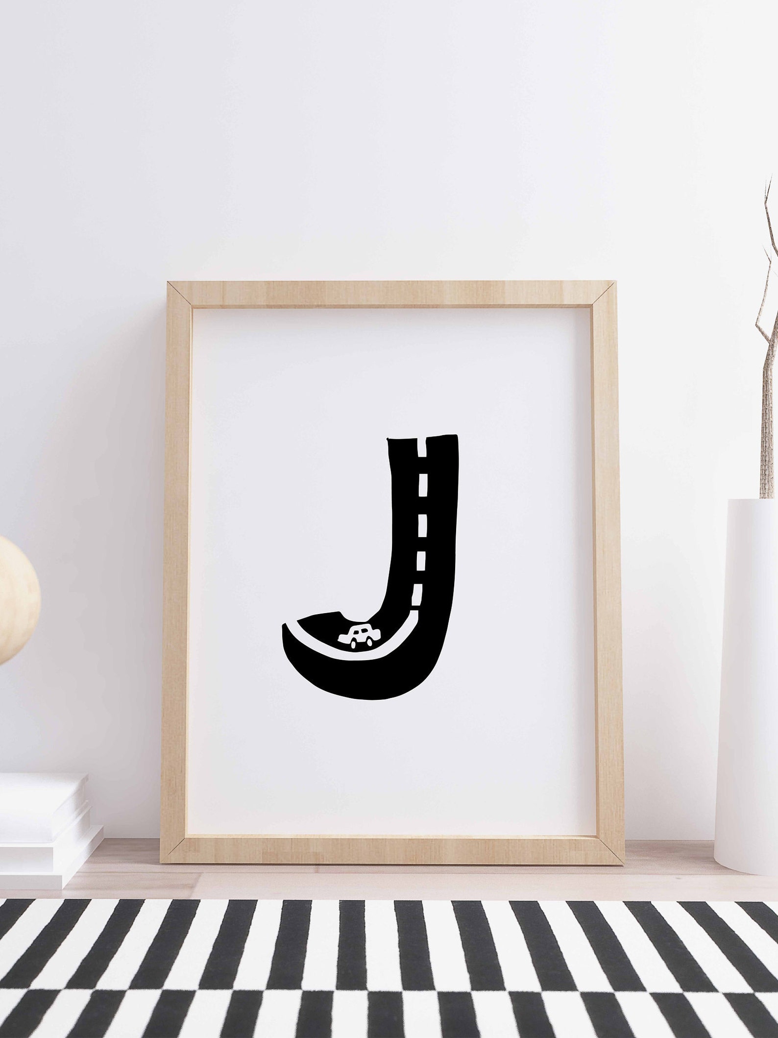 Alphabet Poster, Letter J Print for Toddler Room Decor, Transportation ...