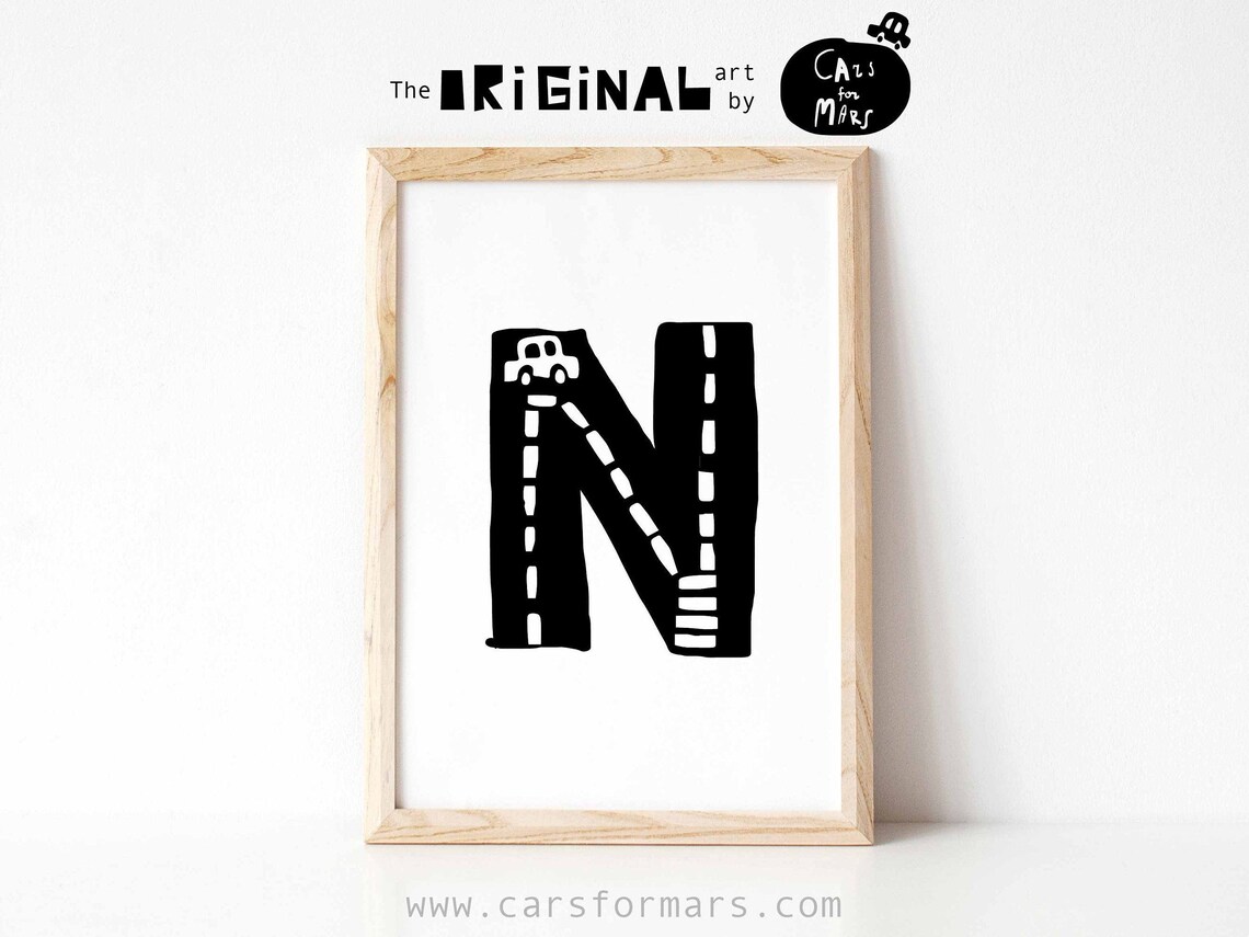 Transportation Theme Alphabet Print Letter N Print for | Etsy