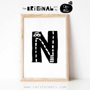 Transportation Theme Alphabet Print, Letter N Print for Toddler Boy ...