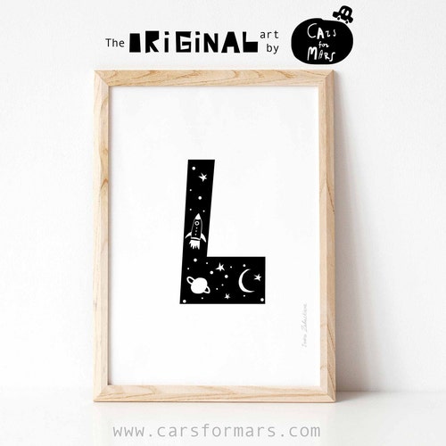 Space Themed Letter Z Print for Toddler Room Decor Featuring - Etsy