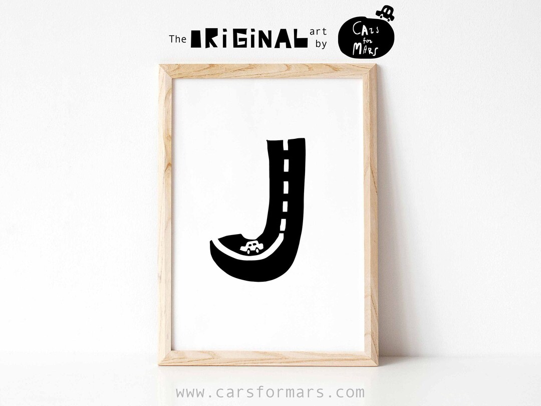 Alphabet Poster, Letter J Print for Toddler Room Decor, Transportation ...