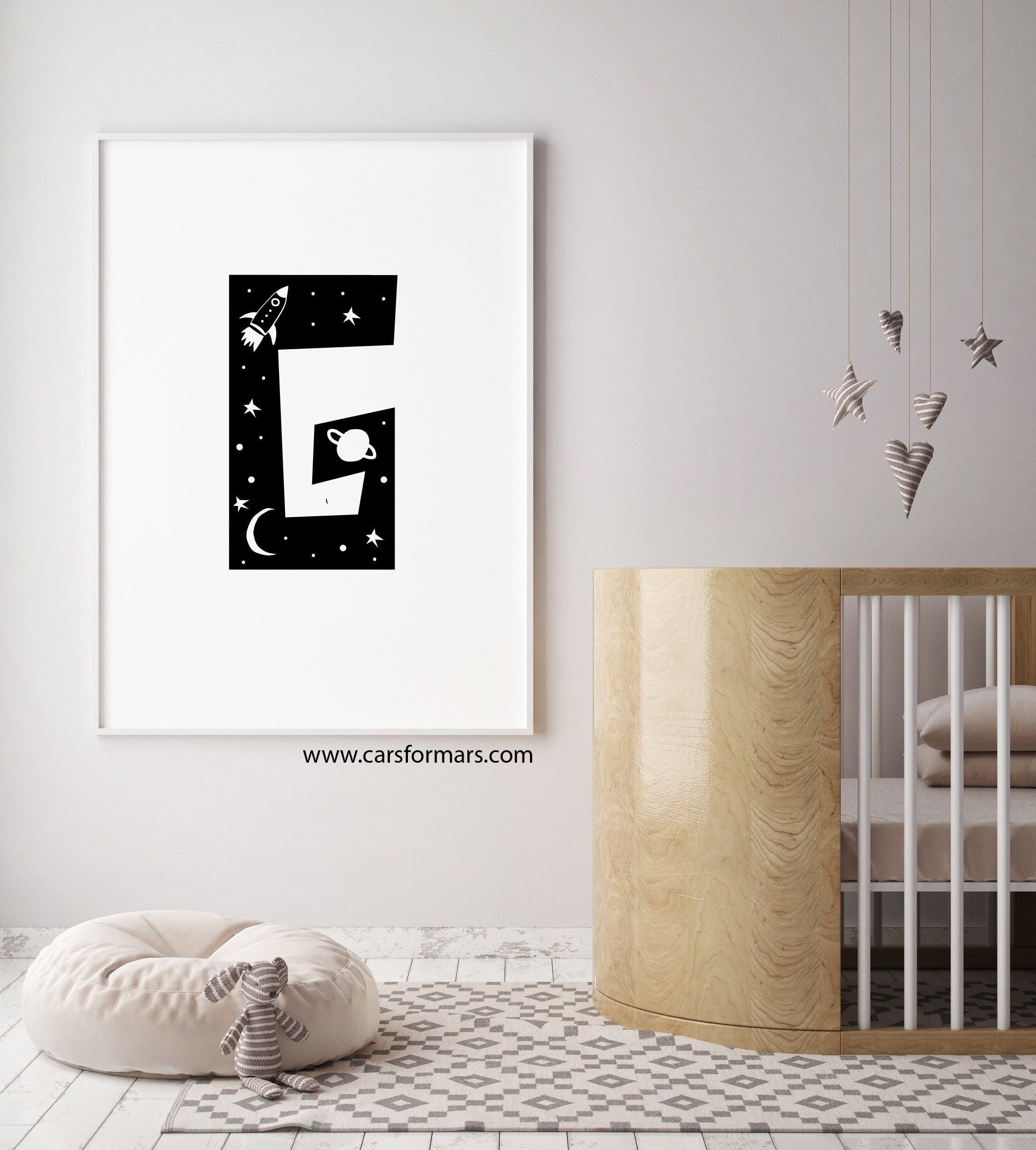 Space Themed Letter G Print for Toddler Room Decor Featuring - Etsy