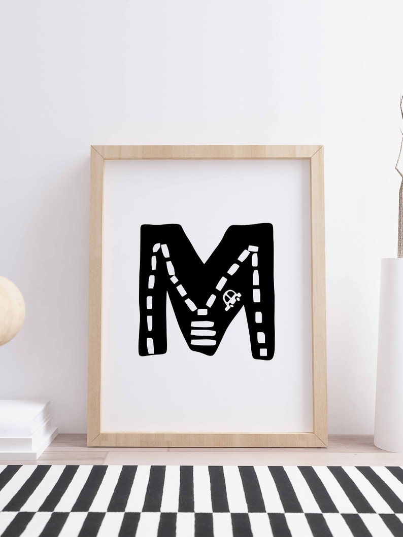 Alphabet Poster Letter M Print for Toddler Boy Room Decor - Etsy