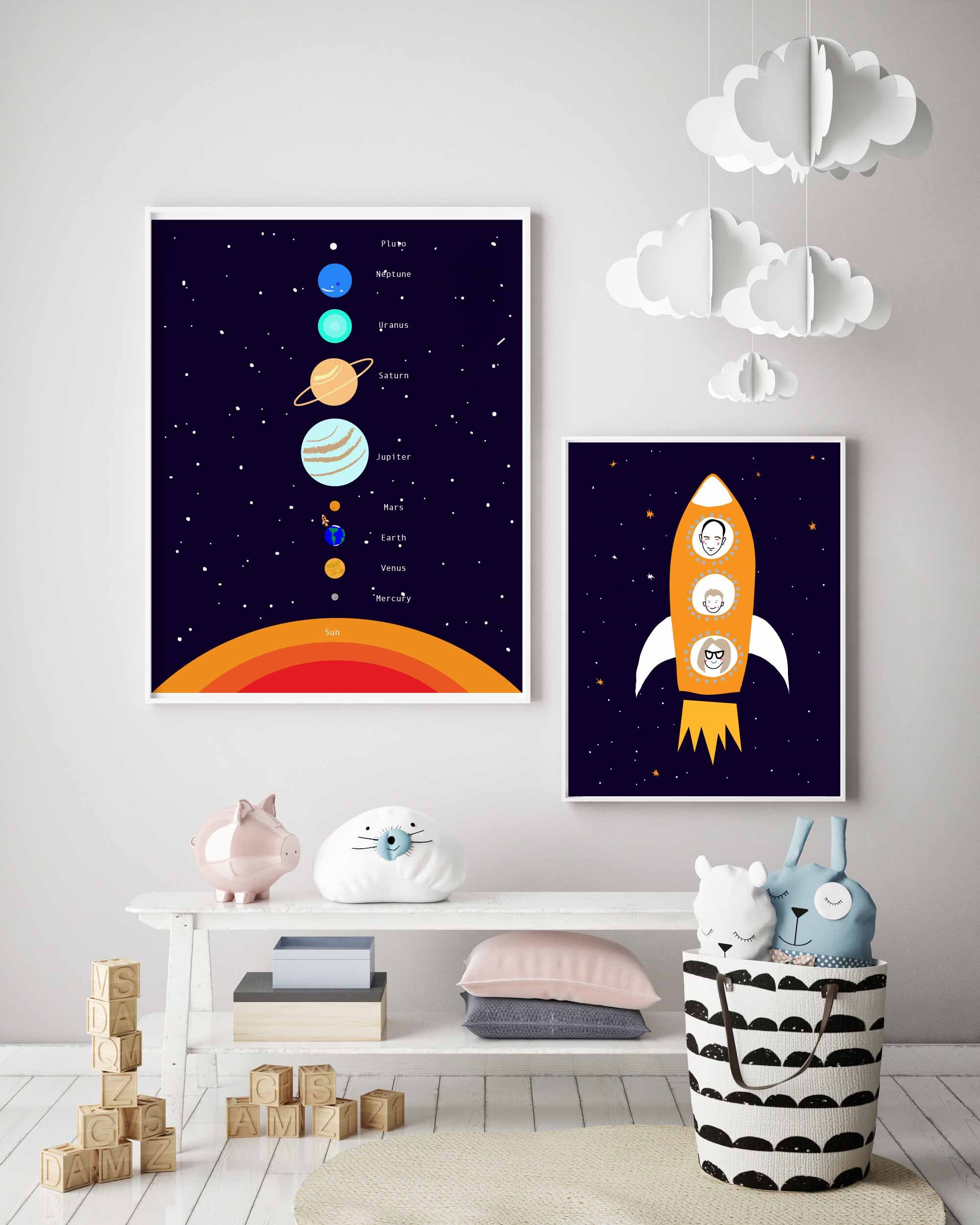 Solar System Art Space Print Instant Download for Space Themed Nursery ...