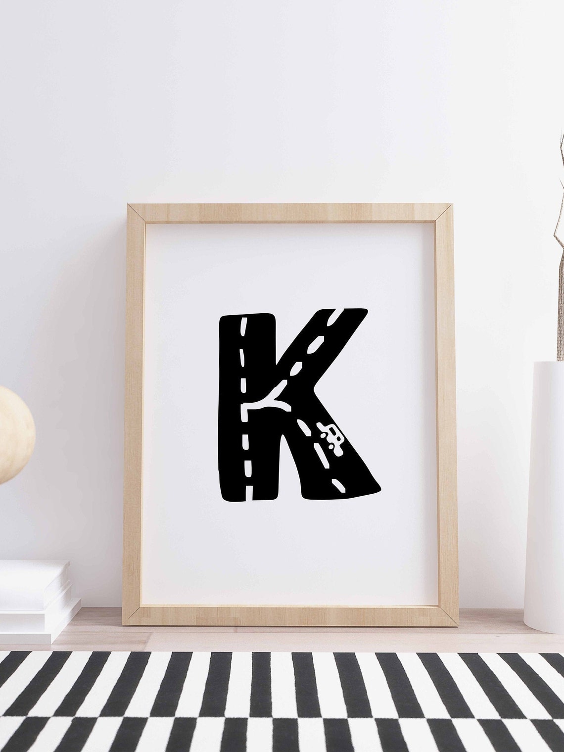 Transportation Theme Alphabet Poster Letter K Print for | Etsy
