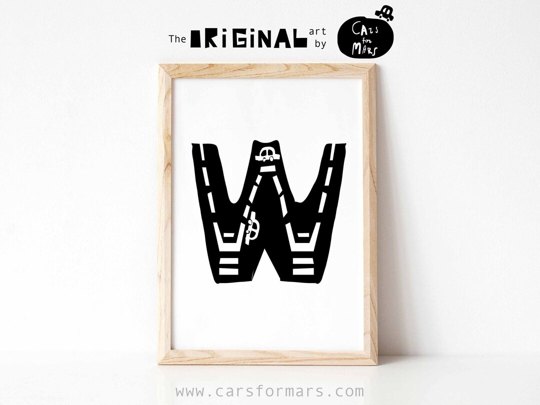 Alphabet Wall Art Letter W Print for Toddler Boy Room Decor ...