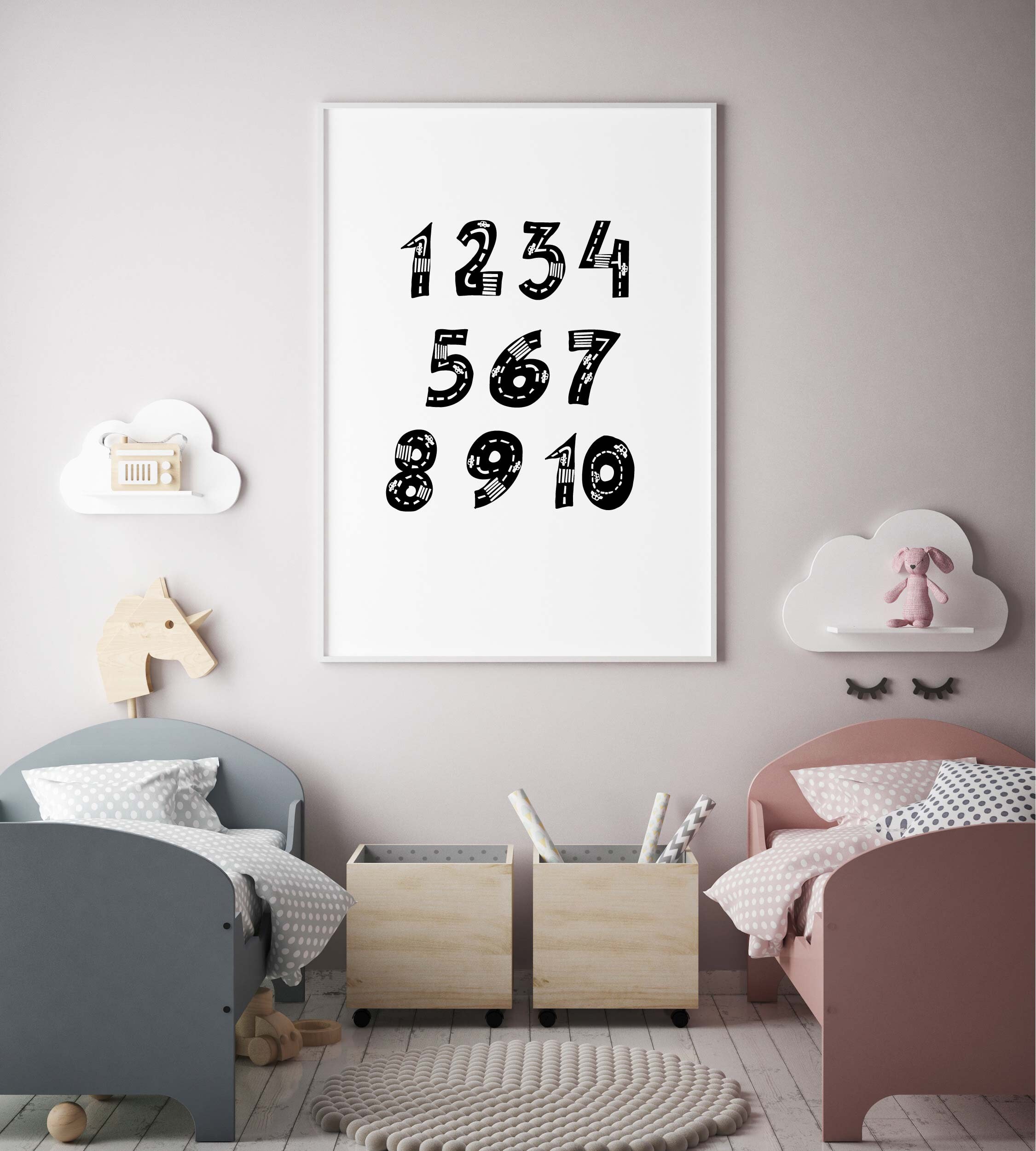 Numbers Wall Art for Toddler Room Decor, Learning Numbers ...
