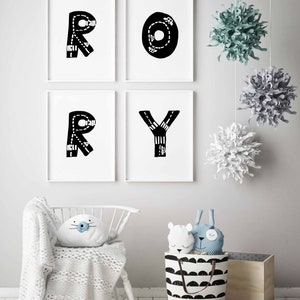 Alphabet Print Letter R Wall Art for Boy Room Decor, Transportation ...