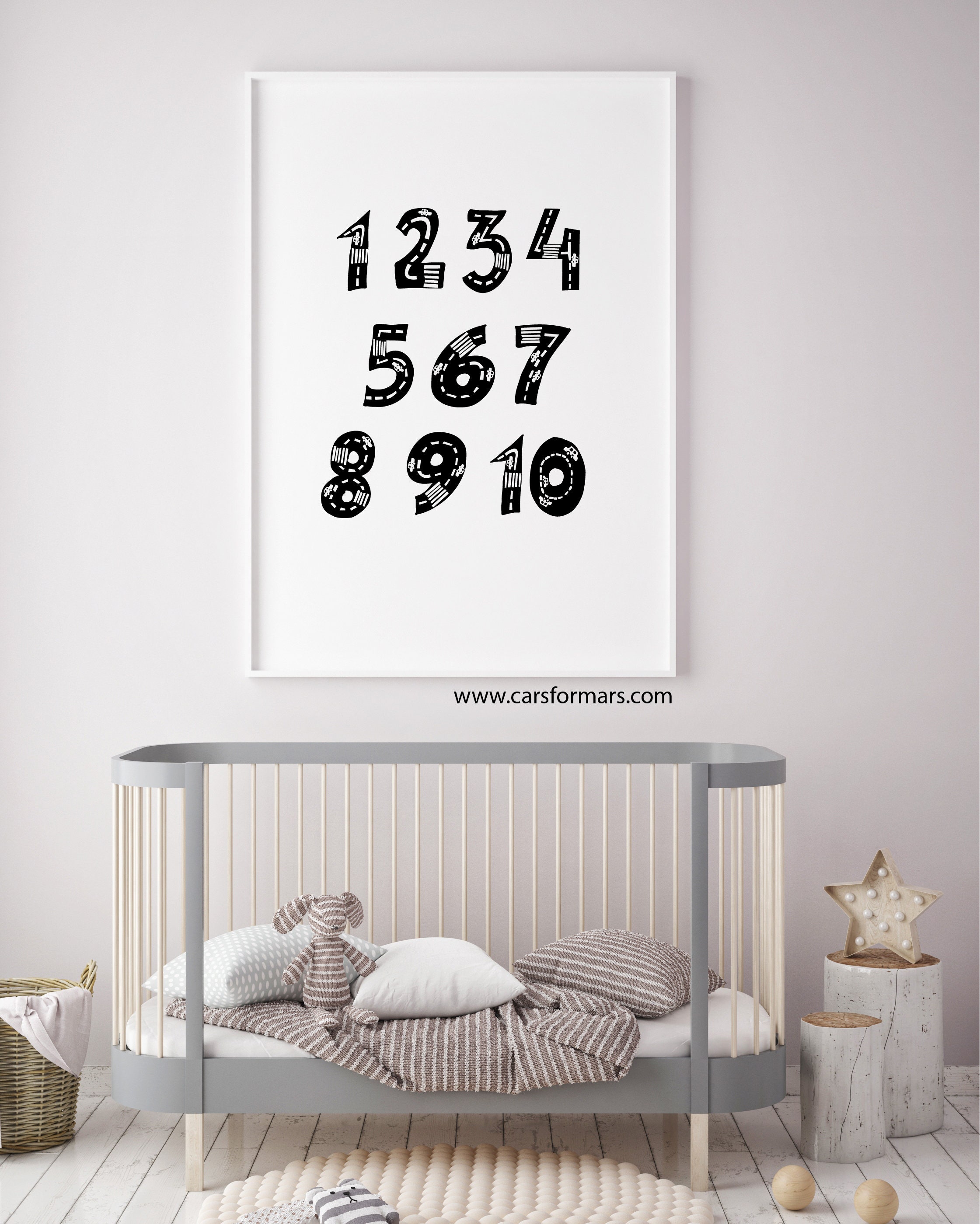 Numbers Wall Art for Toddler Room Decor, Learning Numbers ...