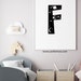 Space Themed Letter F Print Featuring Rocket in Black and - Etsy