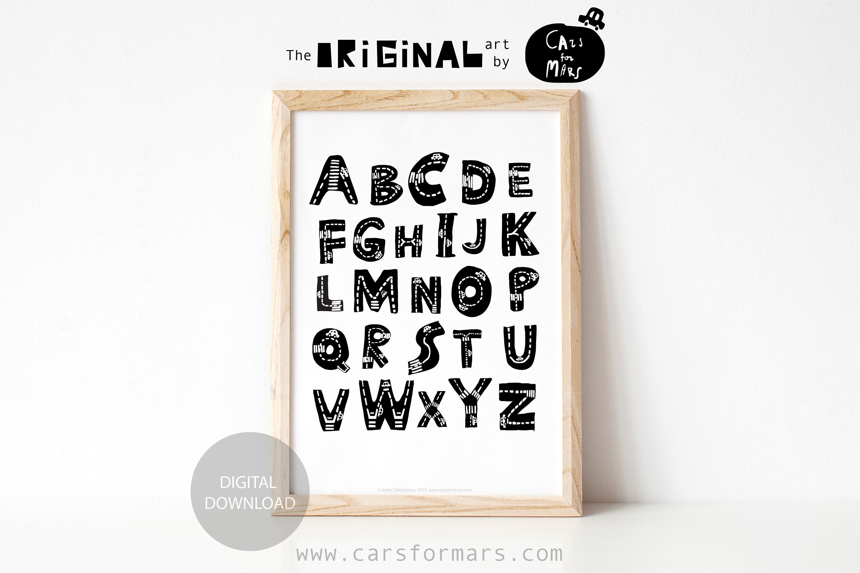 Alphabet Poster in Black and White for Toddler Boy Room Decor - Etsy