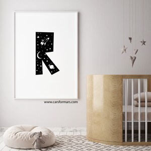 Space Themed Letter R Print for Toddler Room Decor Featuring - Etsy