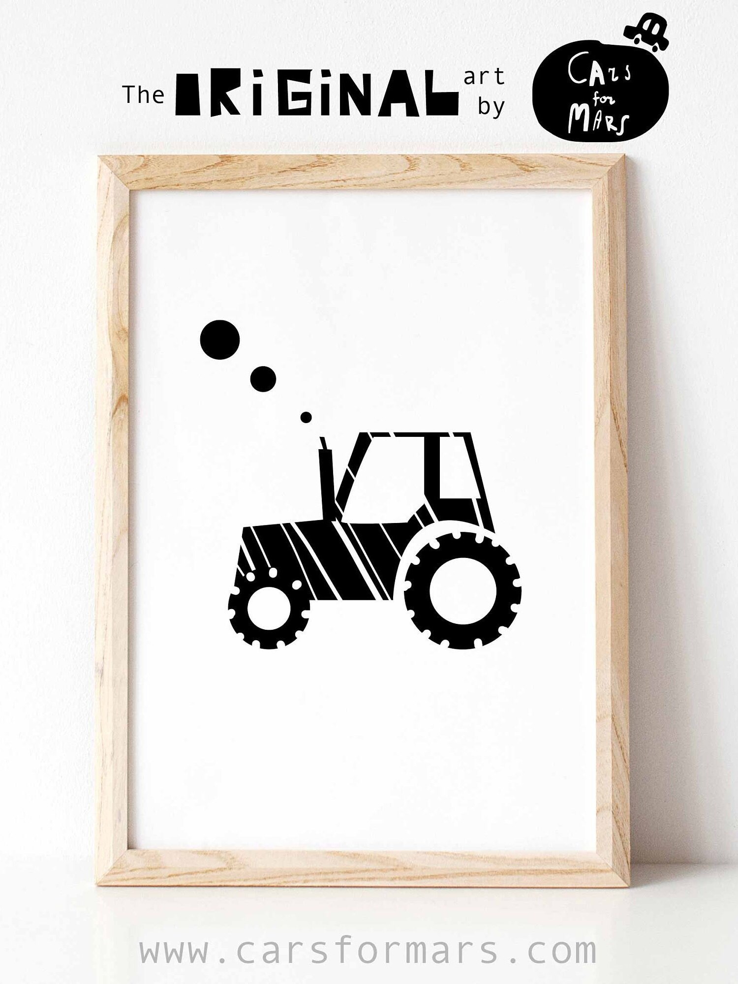 Tractor Print Digger Print and Tow Truck Print Set in Black | Etsy