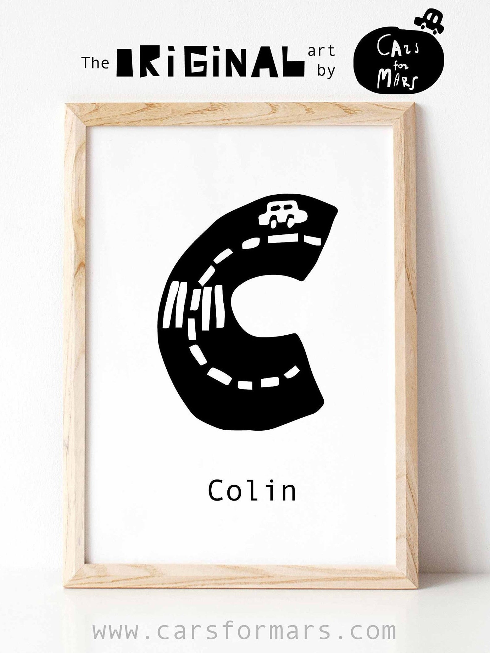 Cars Name Print Transportation Art Letter C Print Black and | Etsy
