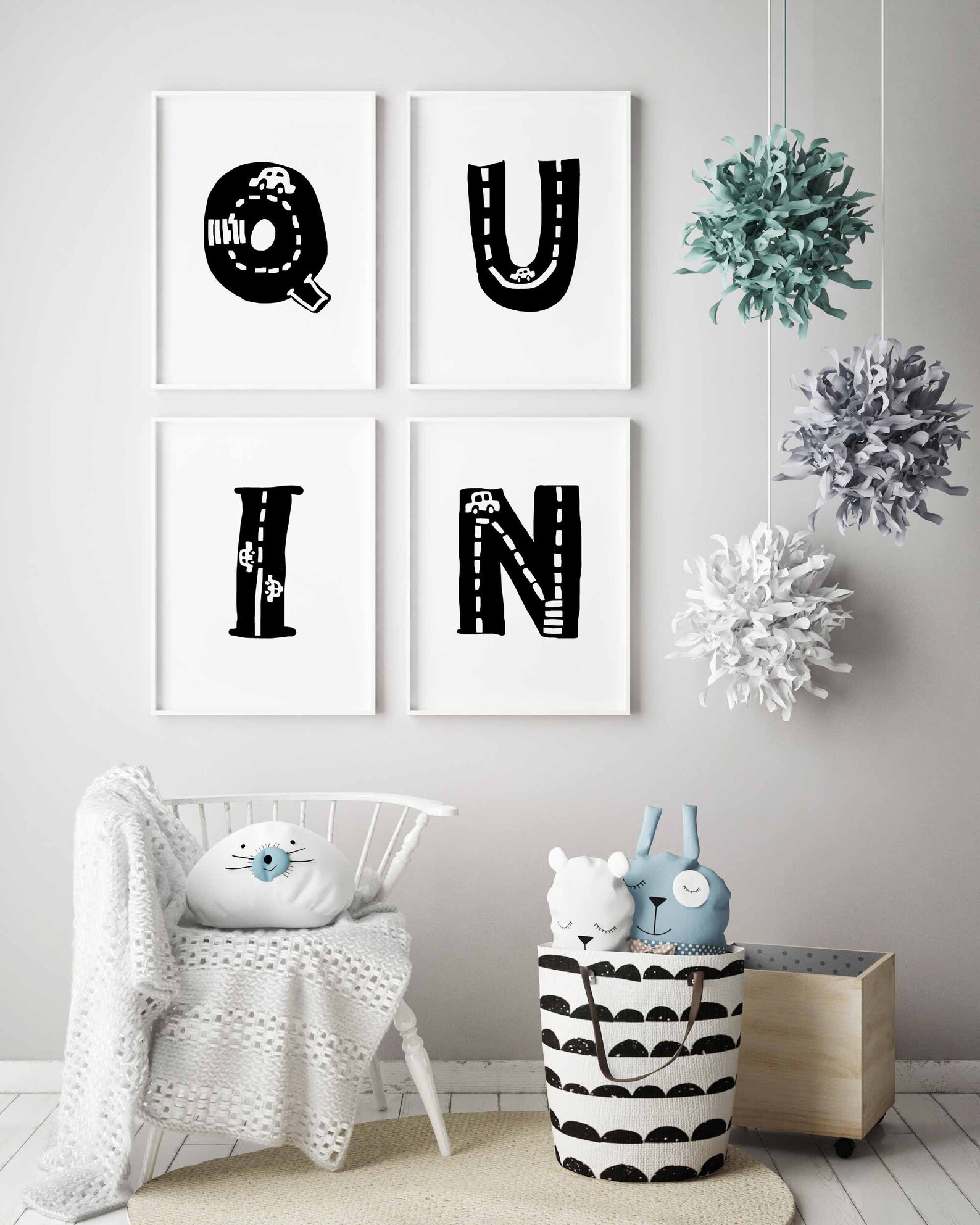 Alphabet Print Letter Q Wall Art for Toddler Boy Room Decor - Etsy