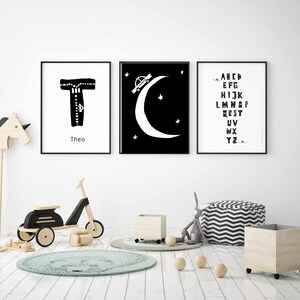 Alphabet Print, Black and White Nursery Prints, Alphabet Poster, ABC ...